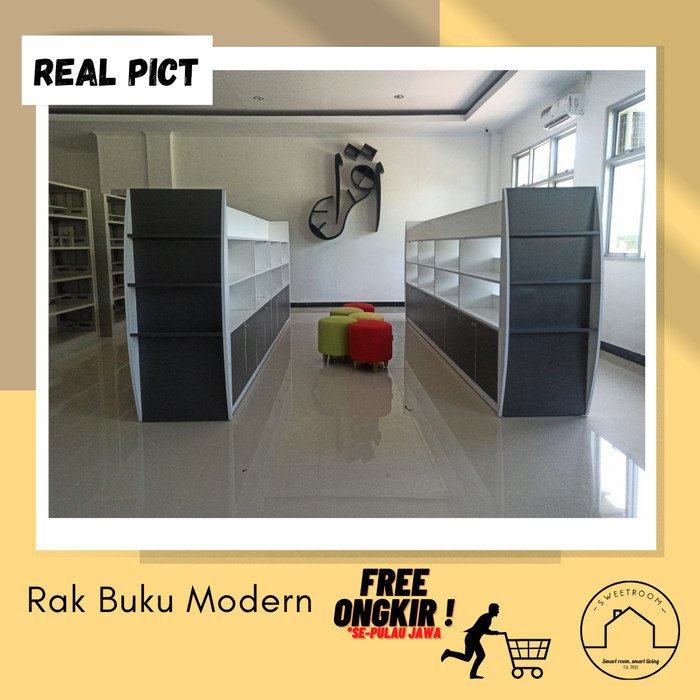 Jual Rak Buku Modern - Rak Buku Perpustakaan - Rak Buku Keren - Rak ...