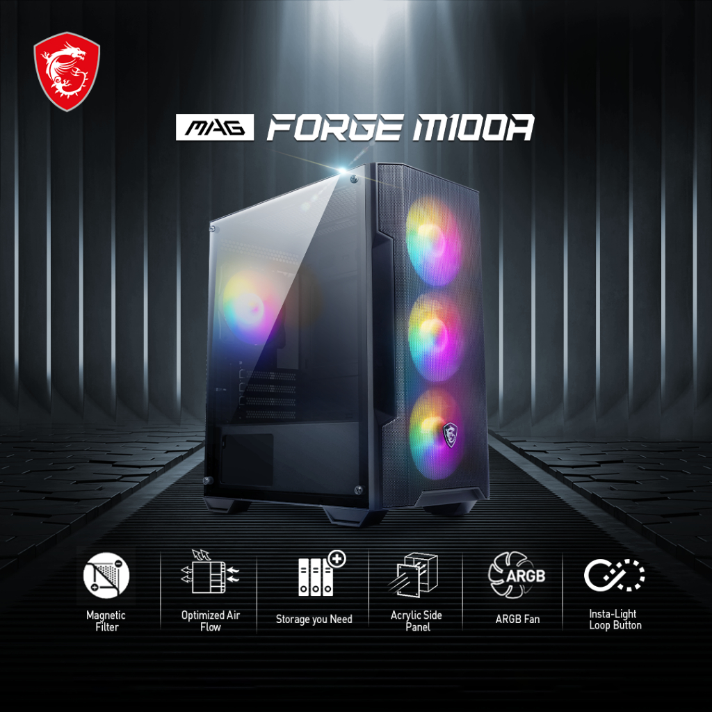 Jual Case MSI MAG FORGE M100A Mesh - m-ATX Gaming Case | Shopee Indonesia