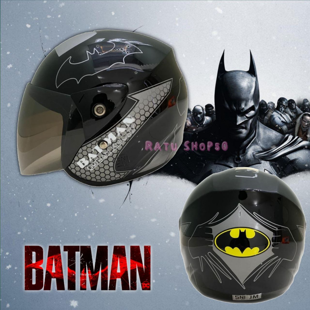 Jual Helm Anak Batman Karakter Cartoon usia 3-9 tahun cewek cowo JM SNI ...