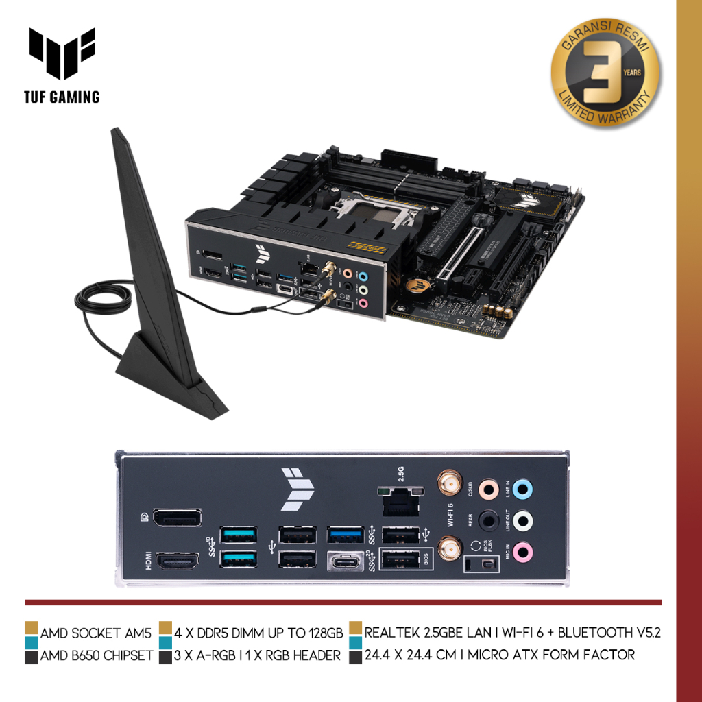 Jual ASUS TUF GAMING B650M PLUS WIFI | Motherboard AMD B650 Ryzen AM5 | Shopee Indonesia