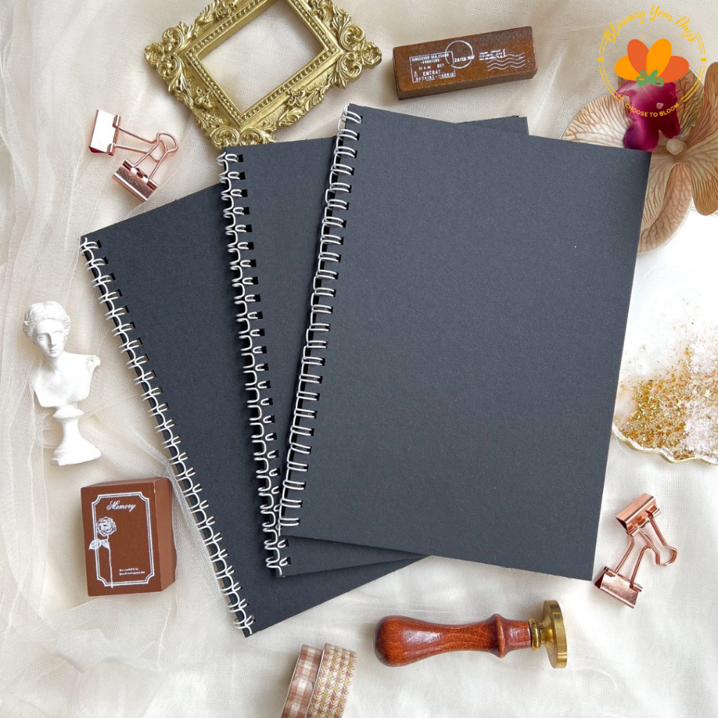 Jual bloomingyourdays notebook black paper a5 buku tulis journal diari ...