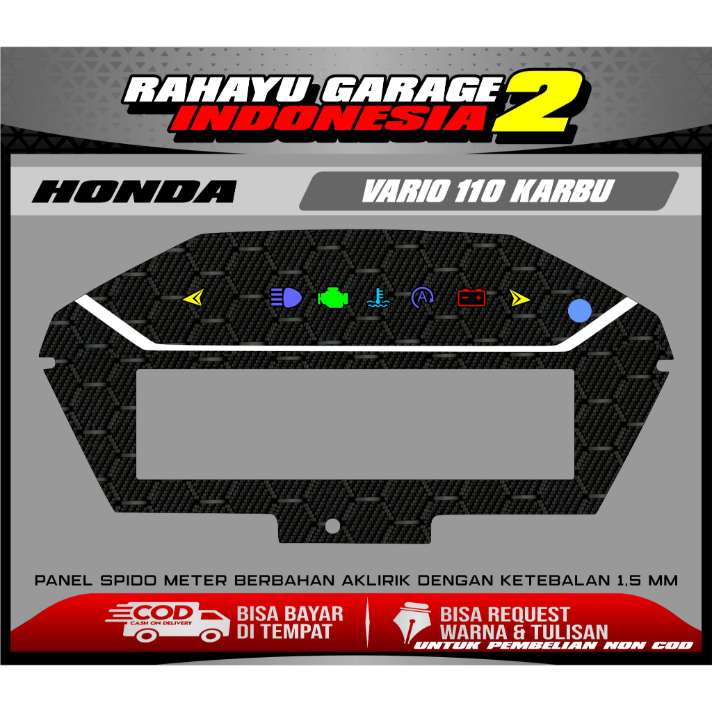 Jual papan speedometer custom vario 125 dan 150 panel spido meter ...