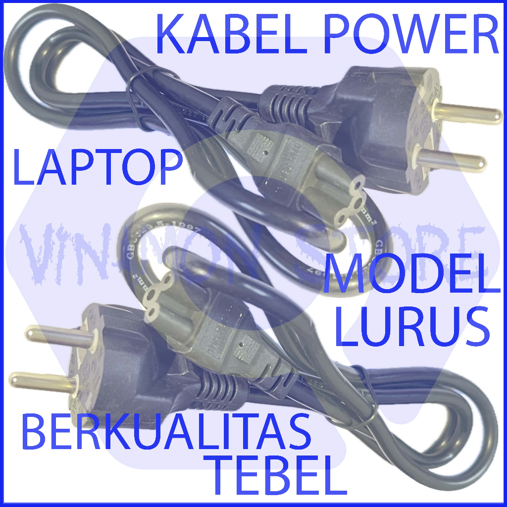 Jual KABEL POWER 3 PRONG MODEL LURUS KABEL POWER CHARGER LAPTOP ...