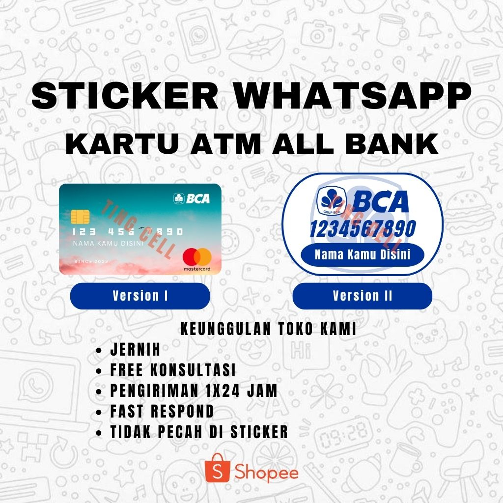 Jual STICKER WHATSAPP REKENING BANK CUSTOM | Shopee Indonesia