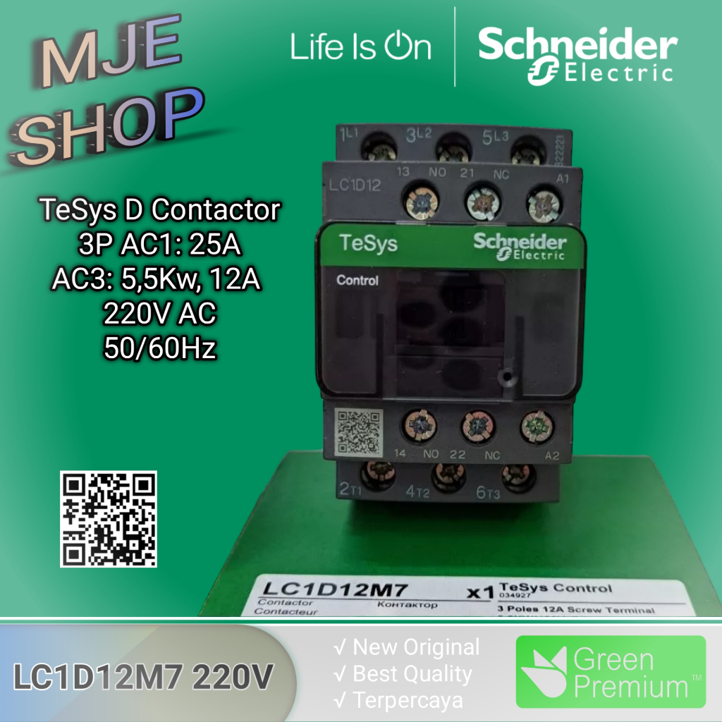 Jual New kontaktor LC1D12M7 Schneider/Contaktor Lc1d12m7 220v 5,5kw ...