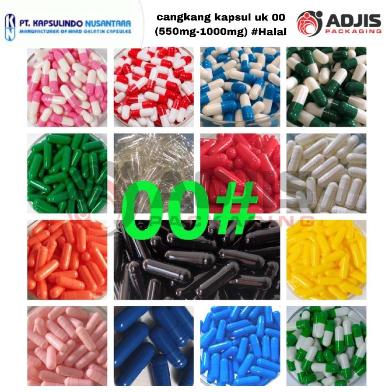 Jual Cangkang Kapsul Kosong Ukuran 00 (isi 1000) | 1000mg | Warna | Halal | Shopee Indonesia