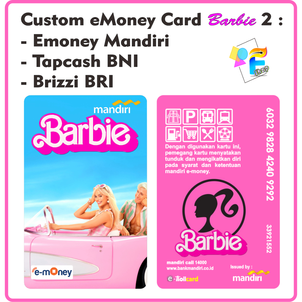 Jual Kartu eMoney eToll Tapcash BRIZZI edisi Barbie Girl - Custom Print ...