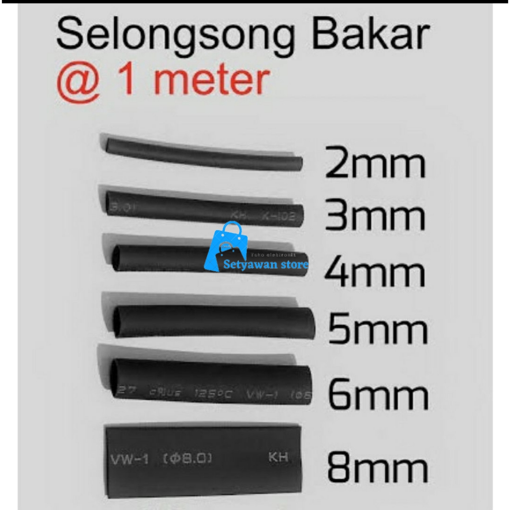 Jual Selang Bakar Isolasi Bakar 1,5mm 2mm 3mm 4mm 5mm 6mm 8mm 10mm 12mm ...