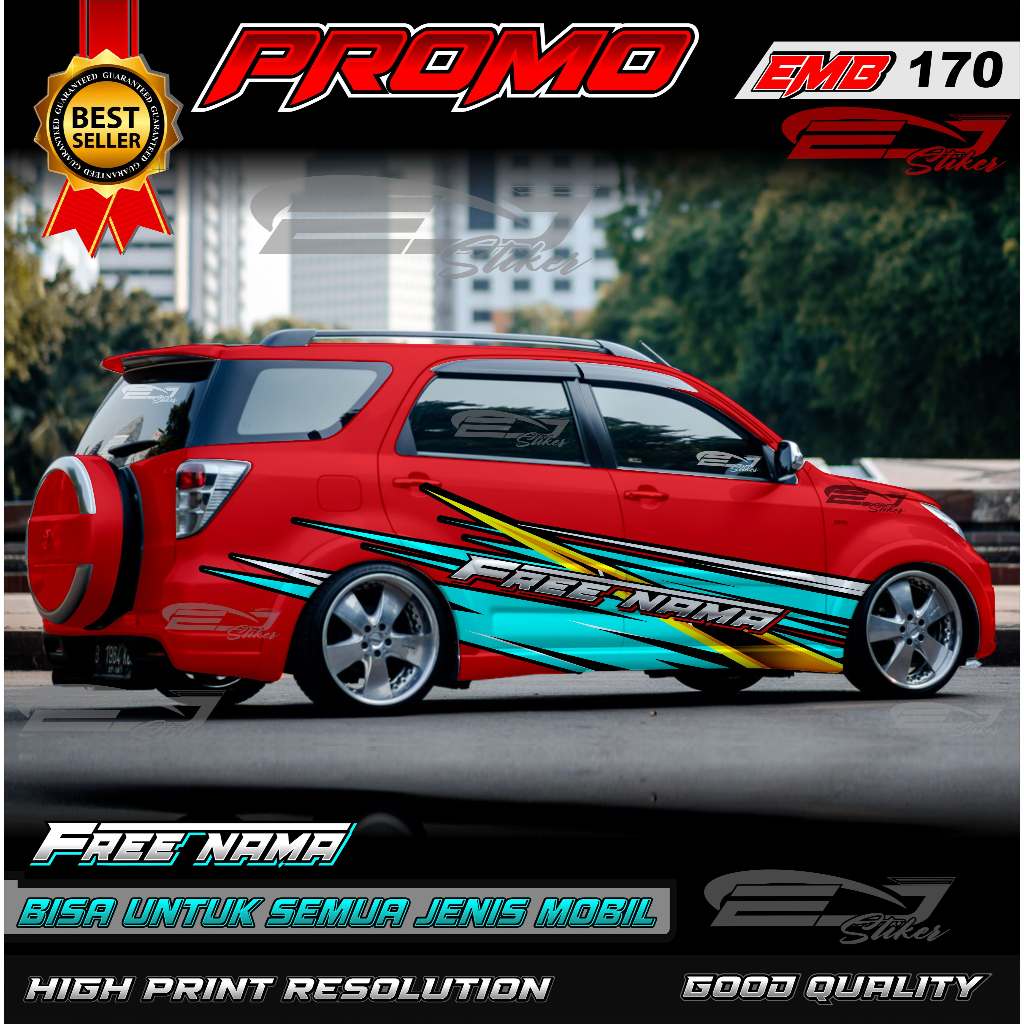 Jual VARIASI STIKER MOBIL SUV SPORTY NEW PANTHER, TERIOS, ROCKY-DECAL ...