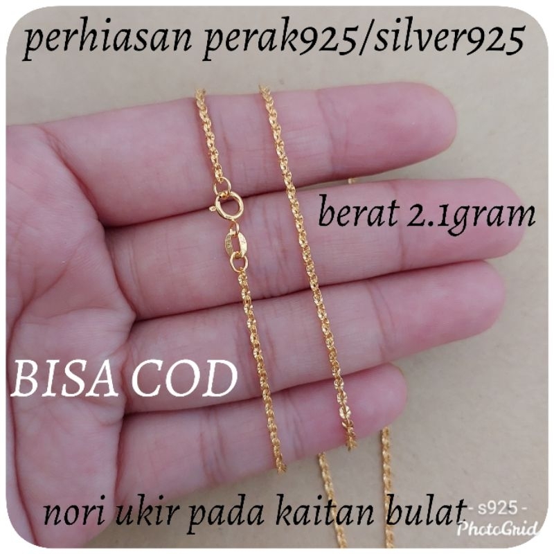 Jual KALUNG NORI UKIR GOLD KAITAN BULAT PERAK 925 ASLI KL. | Shopee ...