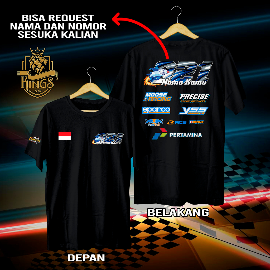 Jual Kaos Racing Custom Free Request Nama Dan Nomor / Kaos Racing ...