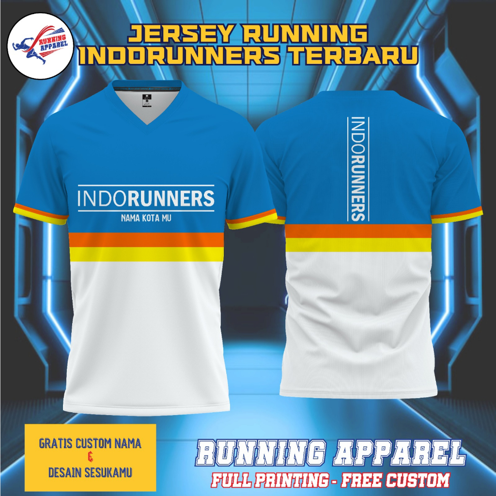 Jual Jersey RUNNING INDORUNNERS Lengan Panjang dan Pendek, DRYFIT Full Printing & Custom Nama ...