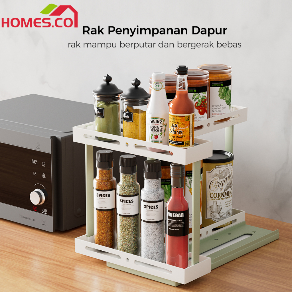 Jual Homes Rak Penyimpanan Dapur Serbaguna Tempat Penyimpanan Dapat Ditarik Dan Diputar Rak ...