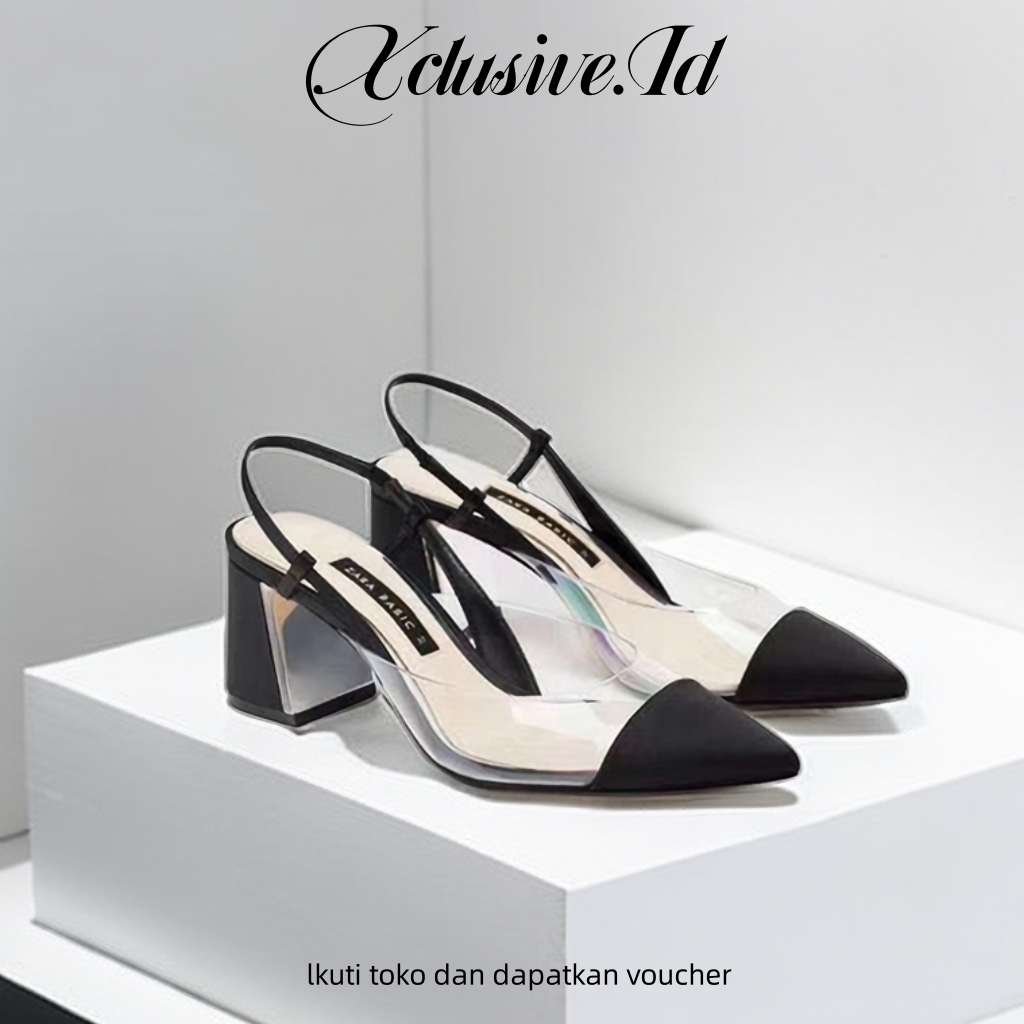 Jual ZR sepatu heeled vinyl slingback za05014 | Shopee Indonesia