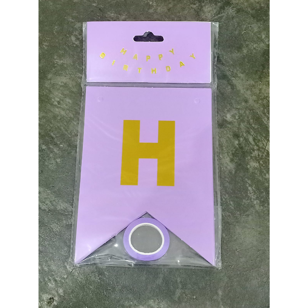 Jual BANNER tulisan HAPPY BIRTHDAY bentuk SEGI LIMA (free tali pita ...