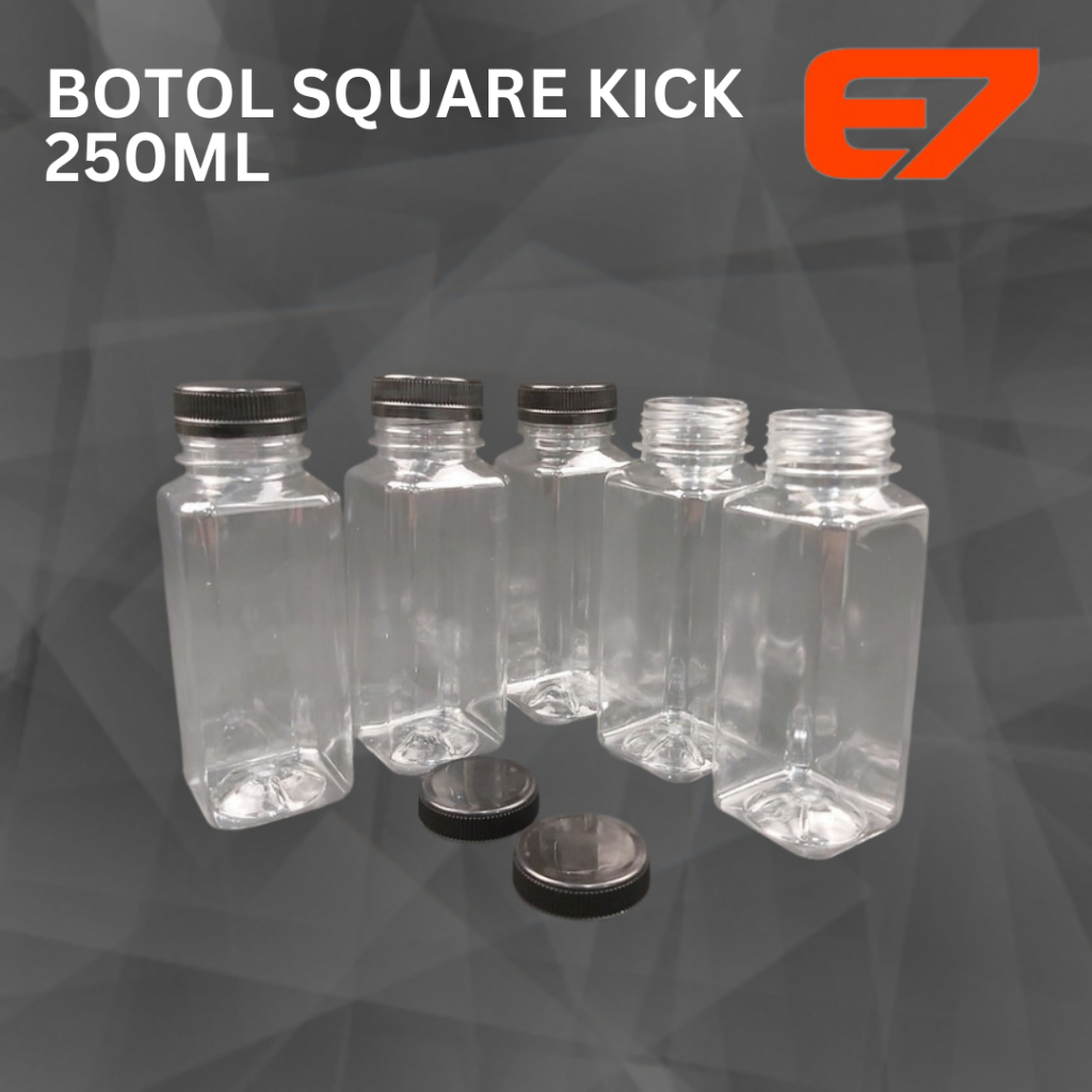 Jual Botol Plastik PET Square 250ml - Botol Kick 250ml, Botol Plastik Kotak, Botol Jus | Shopee ...