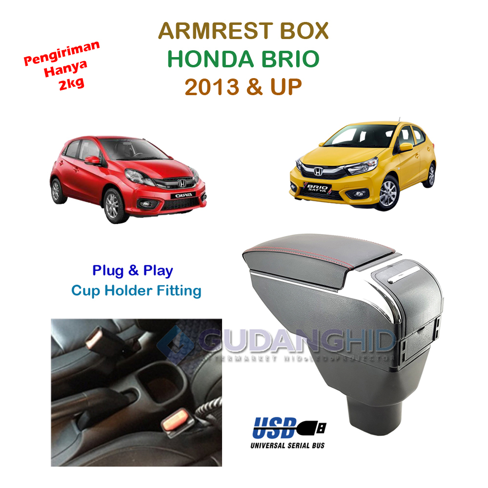Jual Armrest Mobil Khusus Honda Brio Mobilio BRV 7 USB Port Charger ...