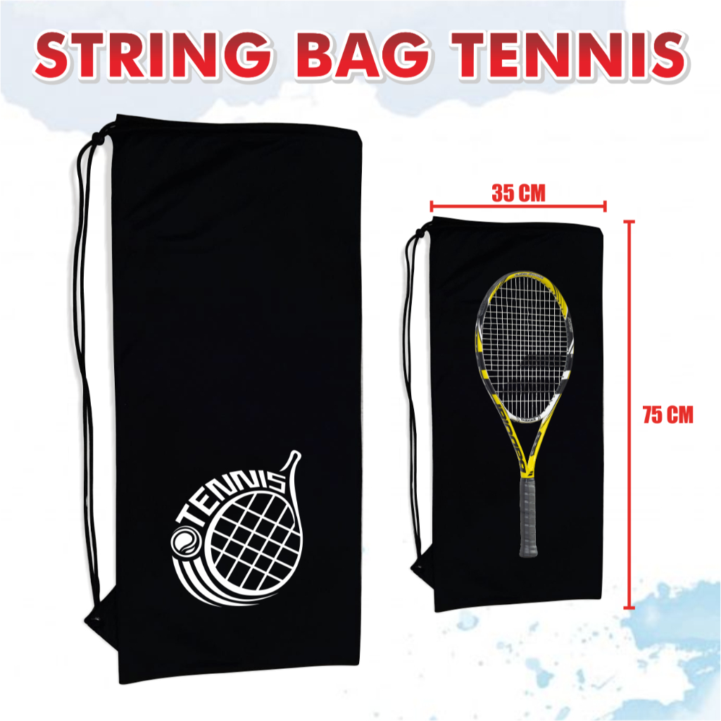 Jual Tas serut raket tennis tas kain raket tenis lapangan bagpack sport tas tenis murah ...