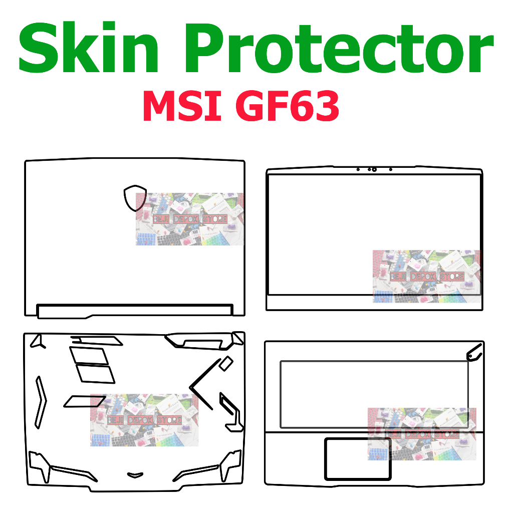 Jual MSI GF63 Skin Guard Protector Palmrest carbon black Matte ...