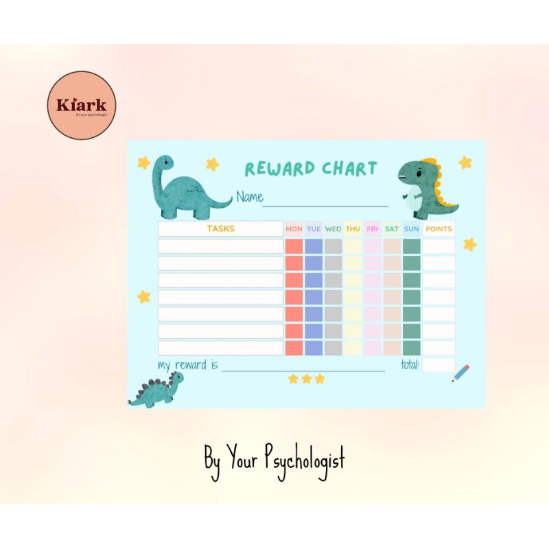 Jual Reward chart table wipe and clean, responsibility chart, poster ...