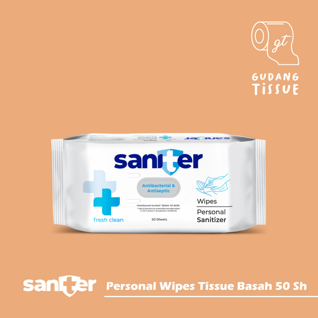 Jual Saniter Personal Wipes Tissue Basah 50 Sheets | Shopee Indonesia