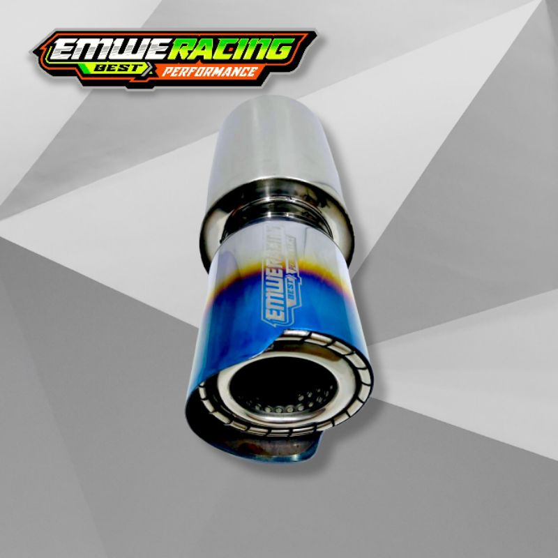 Jual KNALPOT Mobil EMWE RACING GRONEL SEDET TOPI BIRU FULL STENLIS Ngebas Adem Bulet Empuk Gahar ...