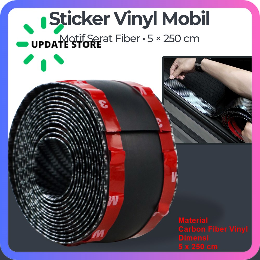 Jual Stiker Vinyl Carbon Fiber Body Motor Mobil 5 x 250 CM - Black ...