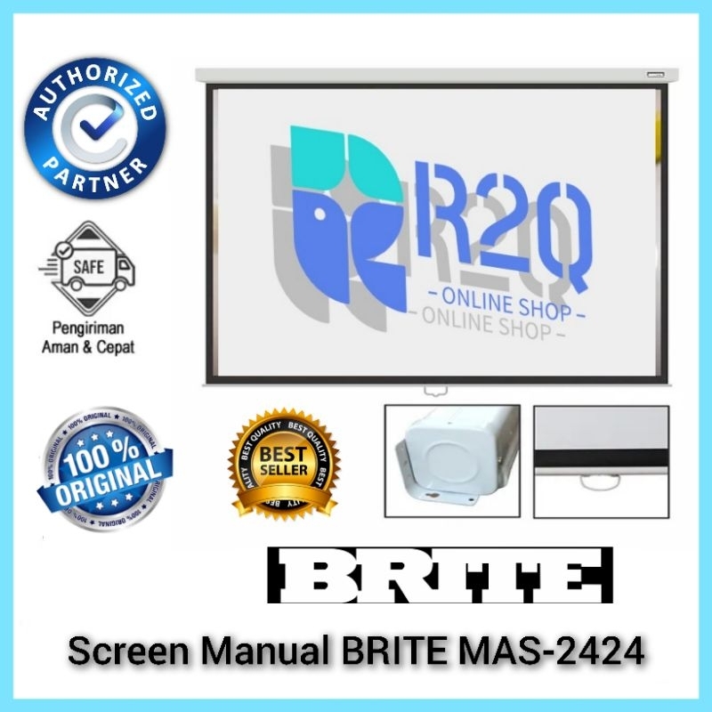 Jual Layar Proyektor manual 96 Inch BRITE MAS2424 / Screen projector ...