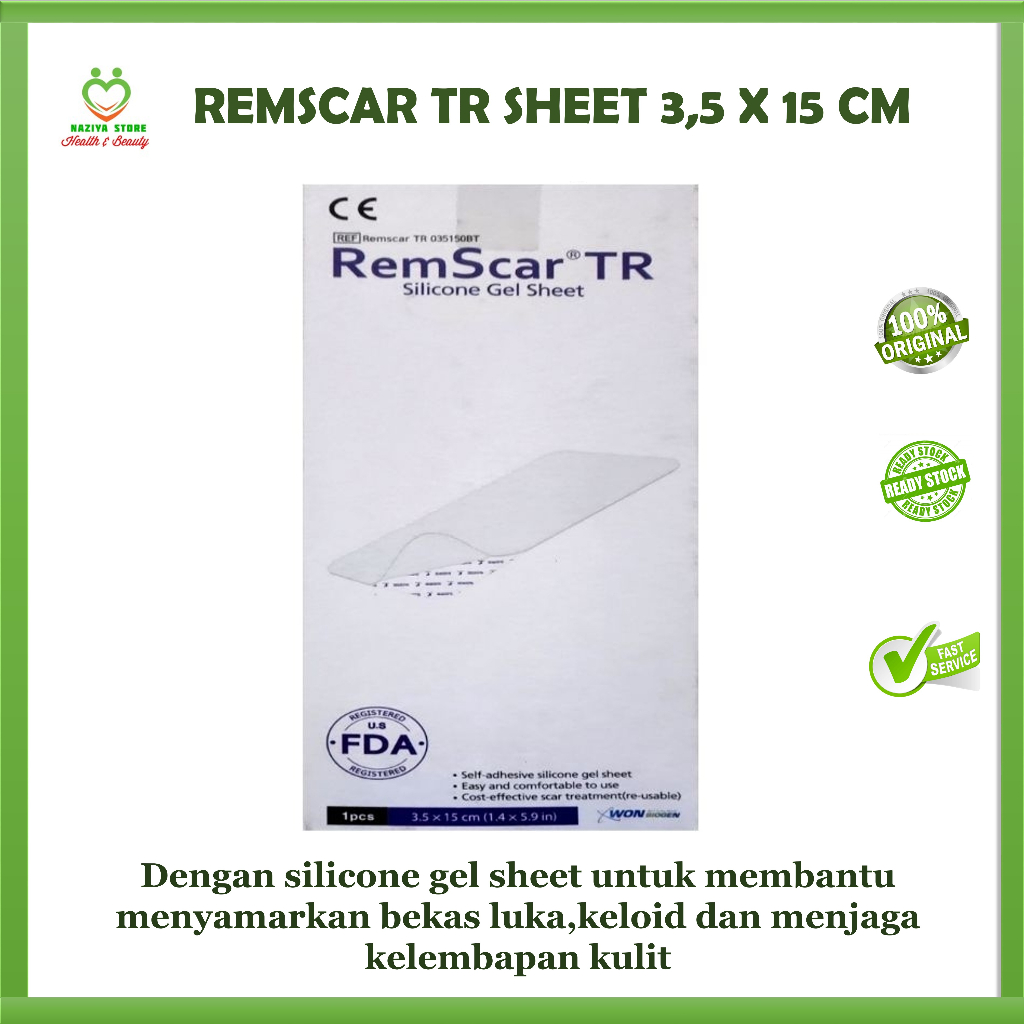 Jual REMSCAR TR SHEET 3,5 X 15 CM silicone gel sheet penghilang bekas ...
