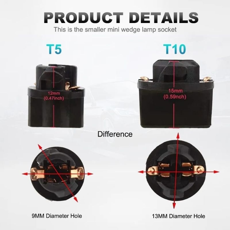 Jual Socket Lampu T5 T10 fitting dashboard twist lock speedometer | Shopee Indonesia