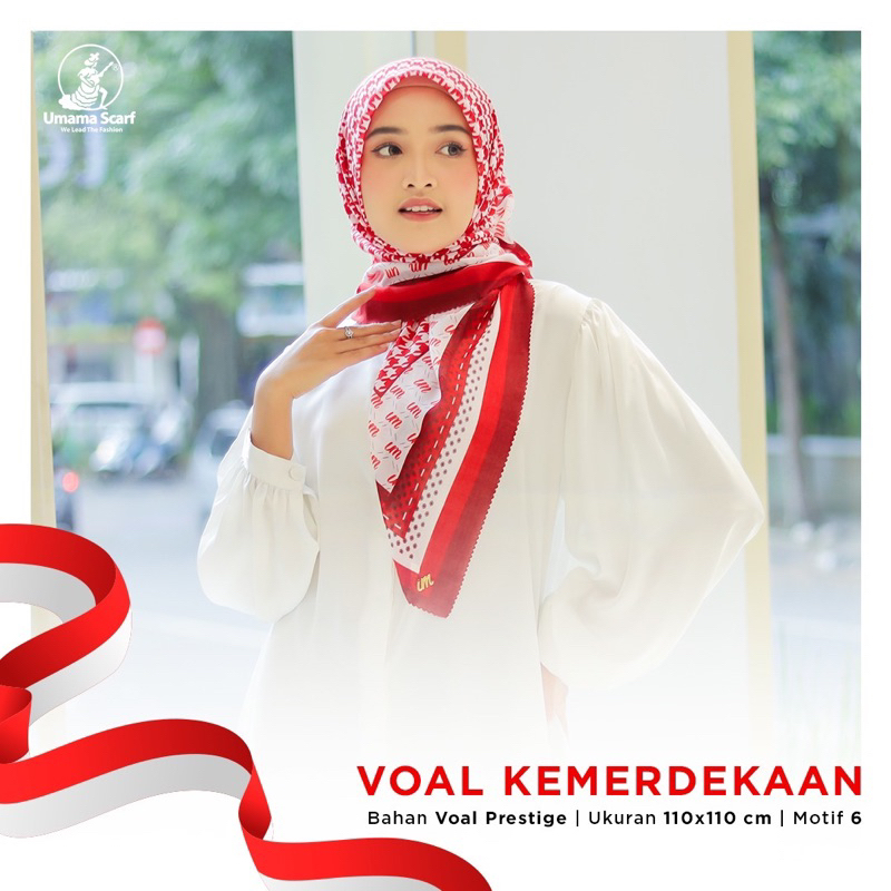 Jual Jilbab segiempat voal dirgahayu kemerdekaan merah putih ory by ...
