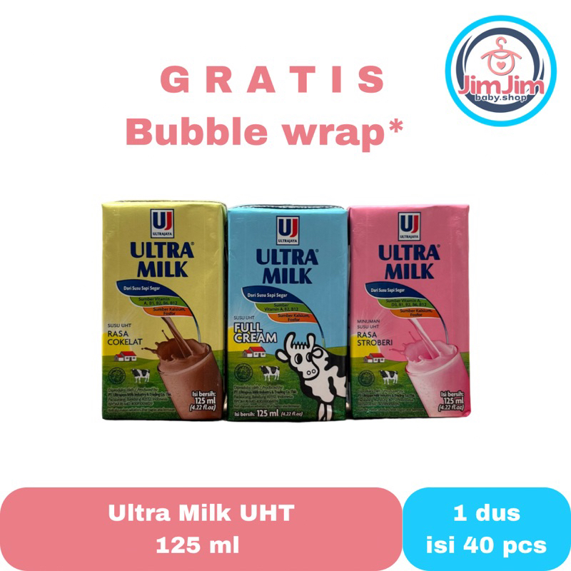Jual Bisa MIX 1 Dus 40pcs / Susu Ultra Milk 125 ml / Exp. Juli 2024 / Cokelat / Starwberry ...