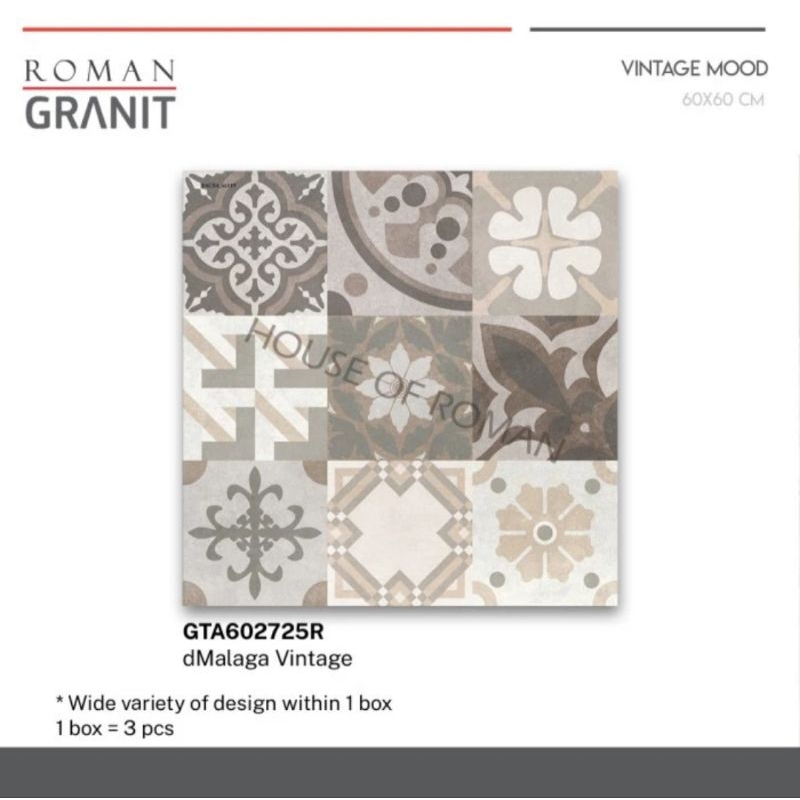 Jual Roman Granit dMalaga Vintage 60x60 / granit vintage / lantai ...