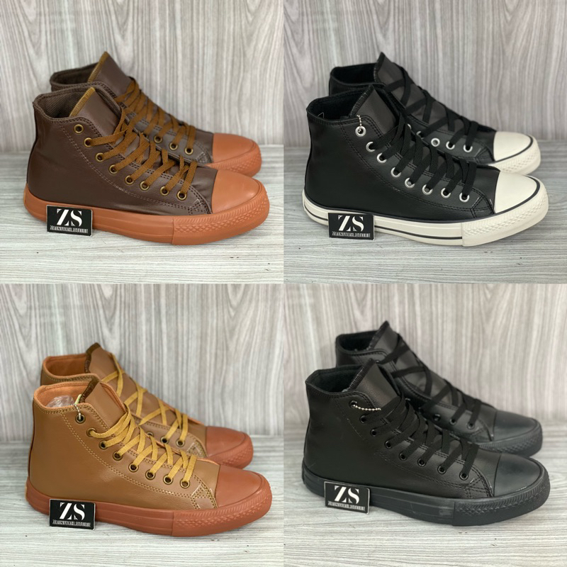 Jual sepatu converse kulit high pria wanita sneakers shoes original ...