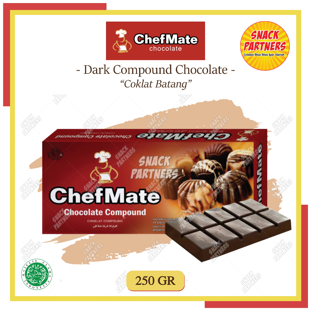 Jual CHEFMATE DARK COMPOUND CHOCOLATE 250 GR - Coklat Choco Batang Leleh Hitam DCC - Banjarmasin ...