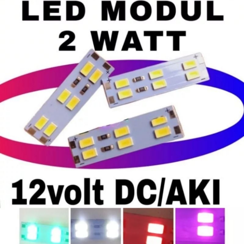 Jual HPL LED MODUL 2 WATT 12VOLT 6LED SMD 5730 2W Putih Papan PCB ...