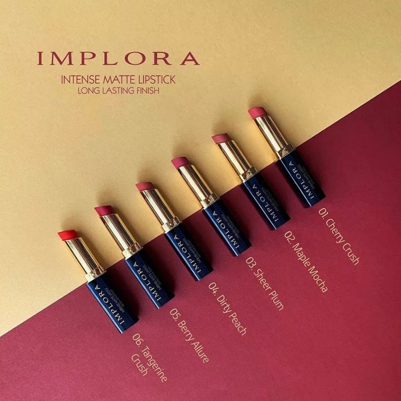 Jual IMPLORA Intense Matte Lipstick Long Lasting Finish | Shopee Indonesia