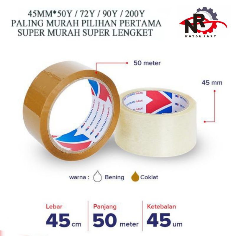 Jual Lakban Isolasi Bening Lakban Plaster Isolasi Solatip Warna Coklat Warna Bening Lebar 45MM ...