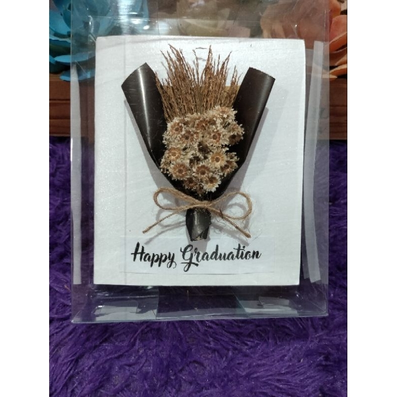 Jual Kartu Ucapan Buket Bunga Kering/Greeting card Dry Flower | Shopee ...