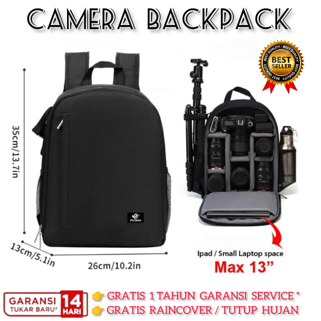 Jual Tas Kamera Backpack Evebag BM720 Ransel Kamera DSLR Mirrorless ...