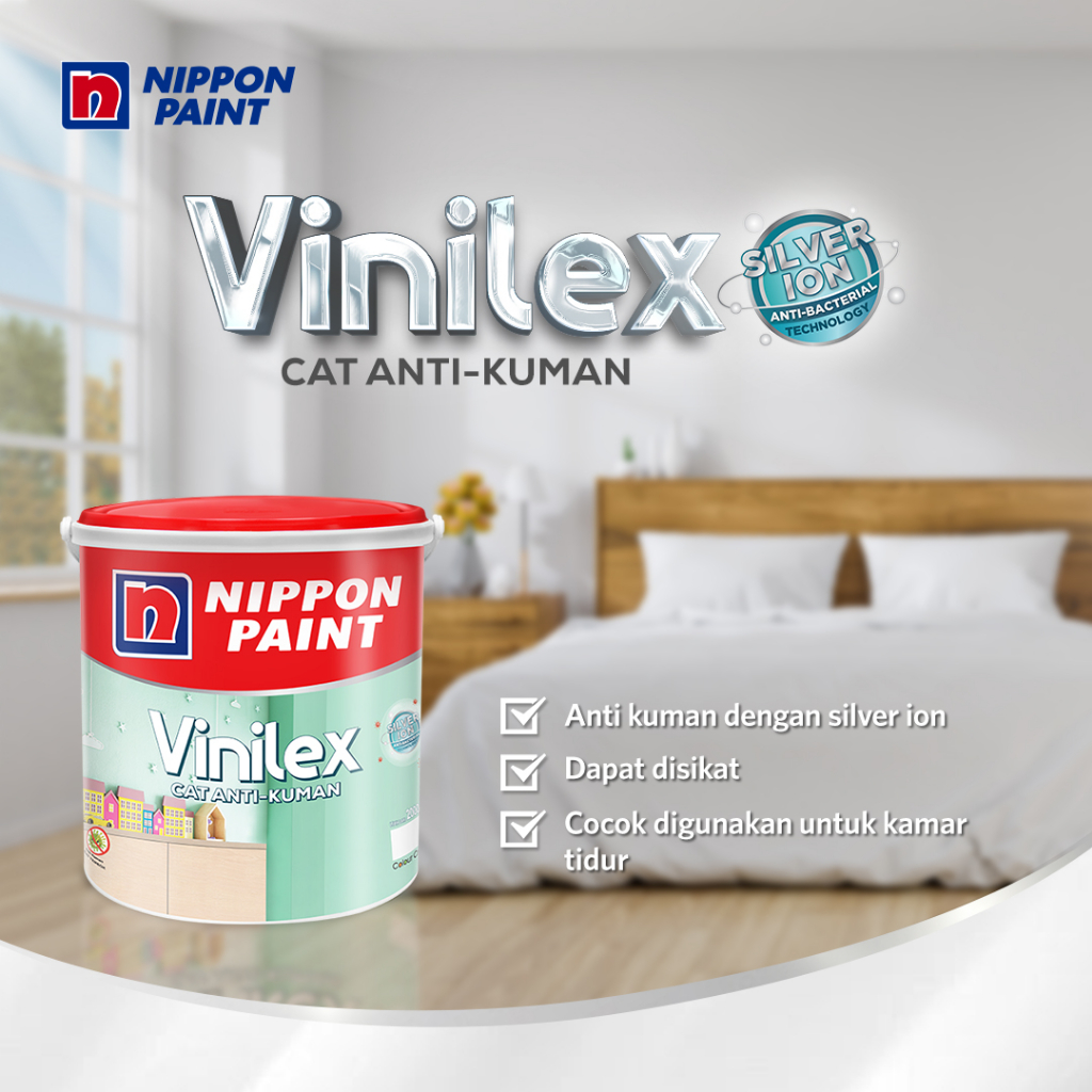 Jual Cat Tembok Vinilex Silver Ion 300 White Ukuran 25Kg | Shopee Indonesia