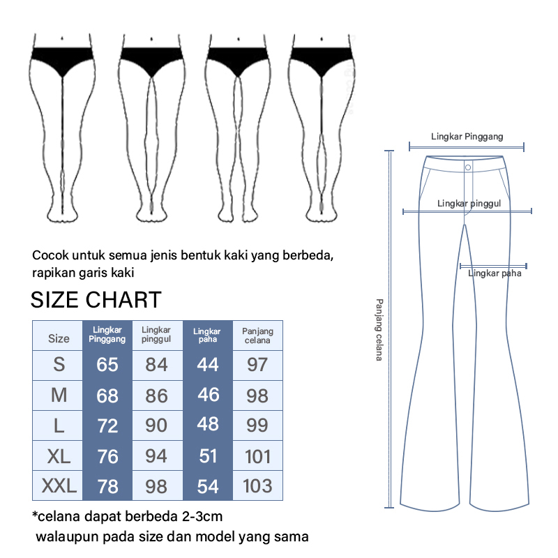 Jual [K&A Jeans]S-XXL Cutbray Jeans Wanita Celana Jeans Cutbray Flare ...