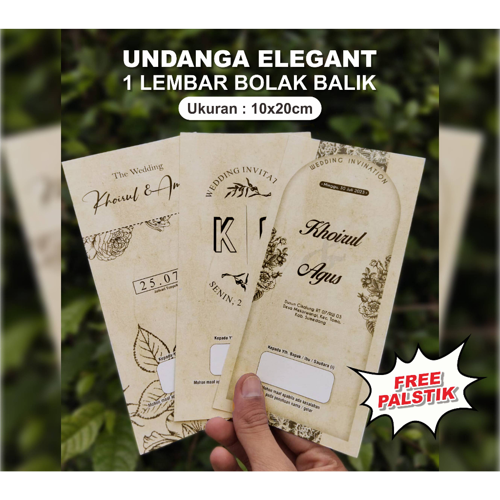 Jual Undangan Pernikahan 1 lembar Timbal Balik (TB_M) | Shopee Indonesia