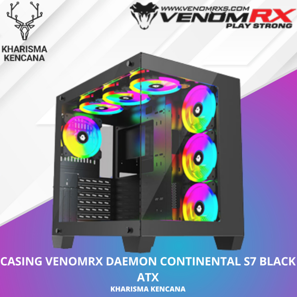 Jual CASING VENOMRX DAEMON CONTINENTAL S7 BLACK ATX | Shopee Indonesia