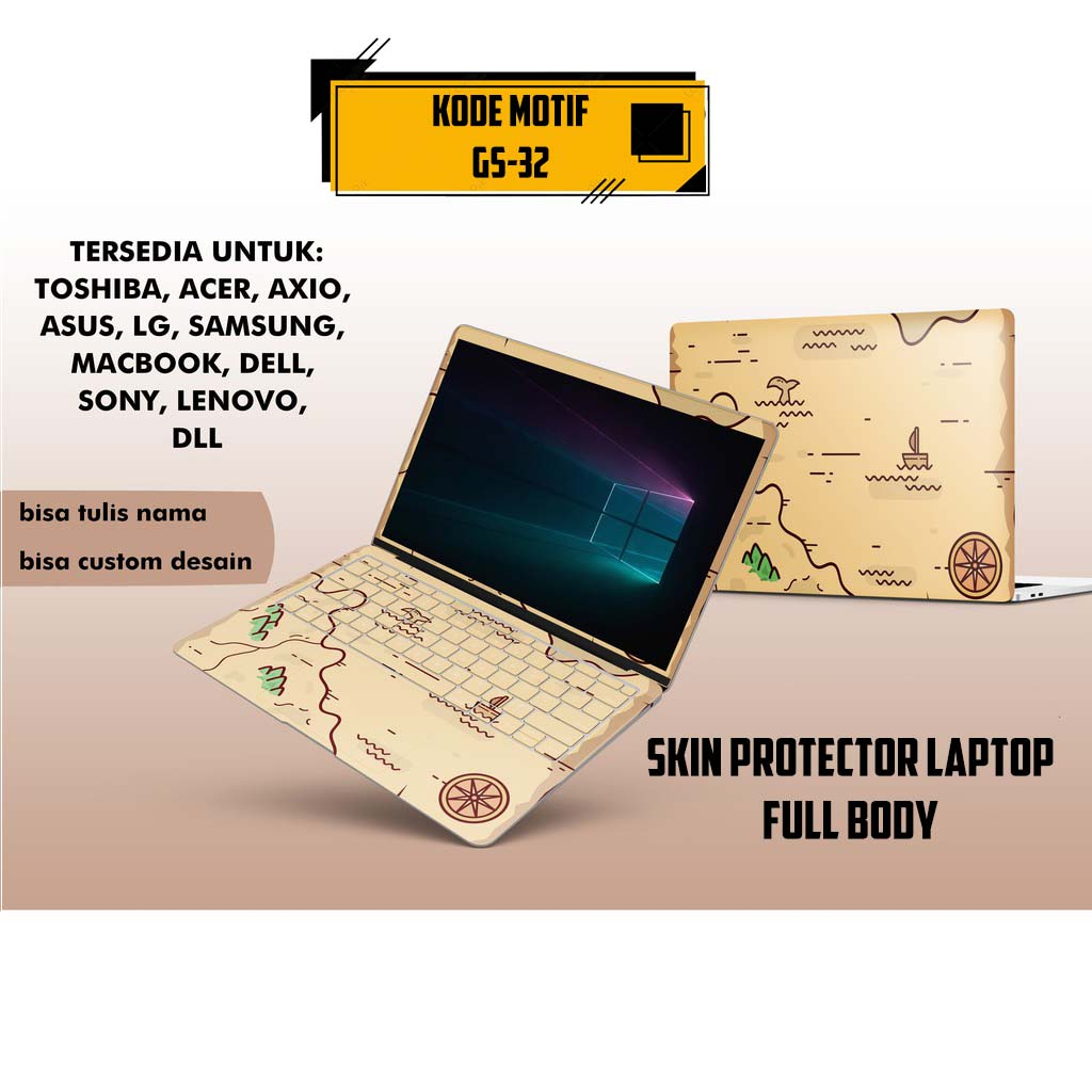 Jual Skin Protector Laptop Full Body Bisa Custom Gambar Suka Suka Kode ...
