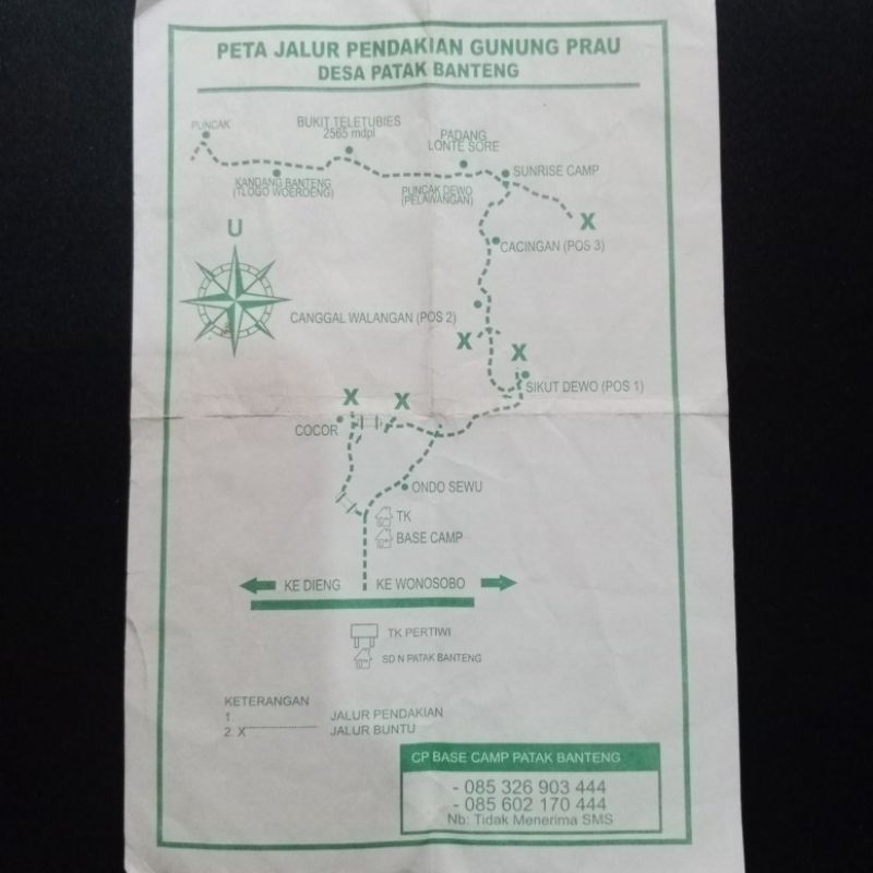 Jual Peta Jalur Pendakian Gunung Prau Jadul | Shopee Indonesia