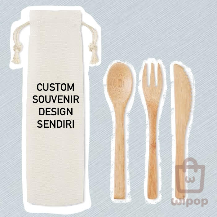 Jual CUSTOM DESIGN SENDIRI CUTLERY POUCH / Souvenir Pouch Sendok Alat ...
