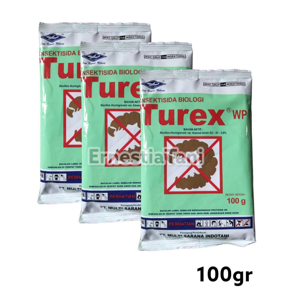 Jual TUREX WP 100gr Insektisida Biologi Pembasmi Hama Tanaman Cap Kapal ...