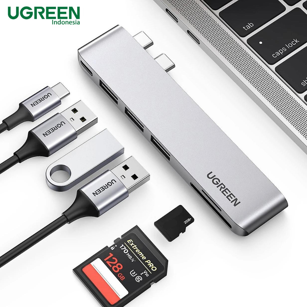 Jual UGREEN ORIGINAL HUB Thunderbolt 3 USB Type C 6 in 1 to HDMI SD Micro SD USB 3.0 100W PD ...