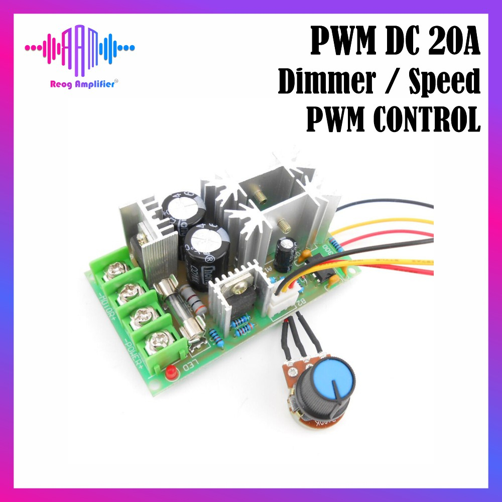 Jual HIGH POWER PWM SPEED CONTROL MOTOR DC LED DIMMER 20A 12V 24V 36V ...